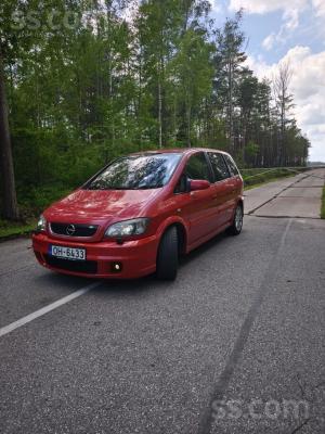 Sarkans Opel Zafira 2004 Tukums, ar dzinēja tilpumu 2.00 L un nobraukumu 216 tūkst. km par 4000 €, foto  vietnē AUTOMOTO.COM.LV