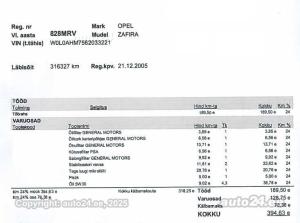 Опель Зафира 2005 в Таллин, объемом двигателя 1.90 л и пробегом 318 тыс. км за 3500 €, фото 2 на AUTOMOTO.COM.LV