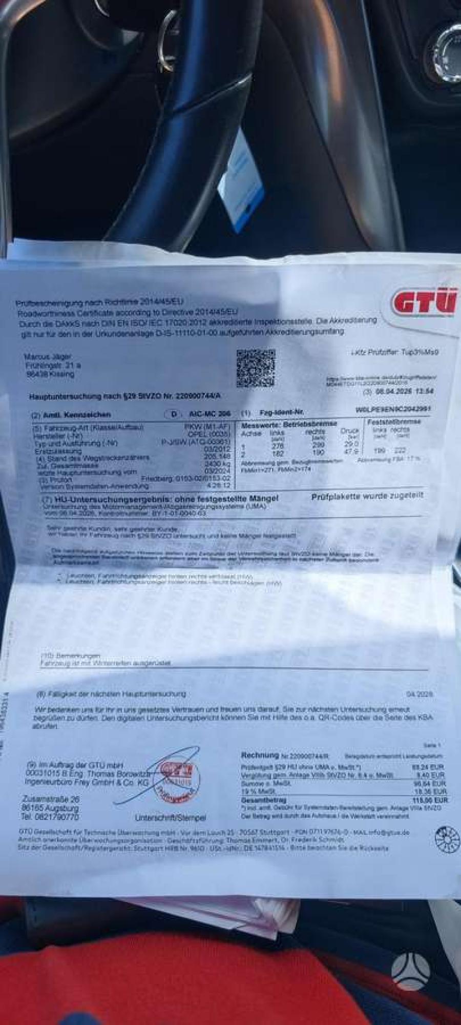 Черный Опель Zafira Tourer 2012 в Утена, объемом двигателя 1.96 л и пробегом 205 тыс. км за 4650 €, фото 28 на AUTOMOTO.COM.LV