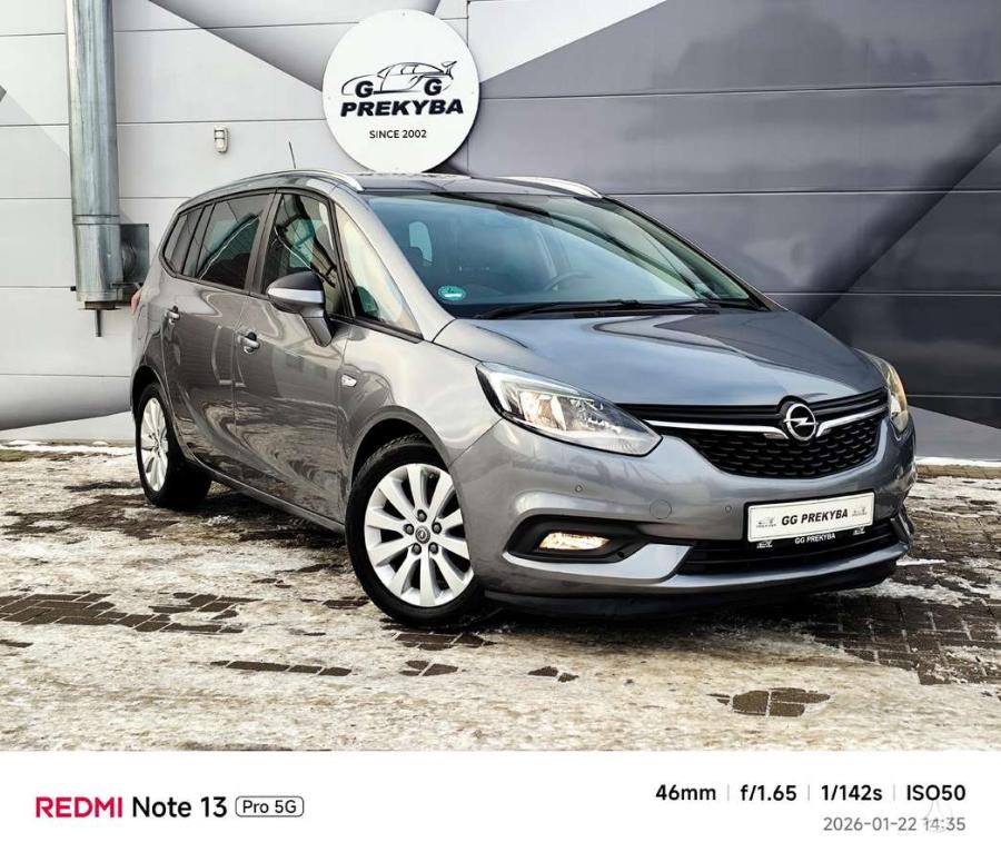Grey Opel Zafira Tourer 2018 in Kaunas, with an engine capacity of 1.40 L and mileage of 212 thousand km for 7950 €, photo 4 on AUTOMOTO.COM.LV