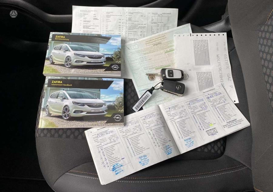 White Opel Zafira Tourer 2017 in Marijampole, with an engine capacity of 1.96 L and mileage of 287 thousand km for 7650 €, photo 35 on AUTOMOTO.COM.LV