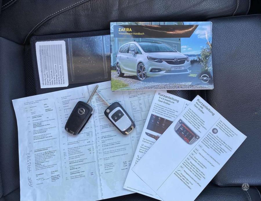Balts Opel Zafira Tourer 2017 Marijampole, ar dzinēja tilpumu 1.96 L un nobraukumu 177 tūkst. km par 7499 €, foto 48 vietnē AUTOMOTO.COM.LV