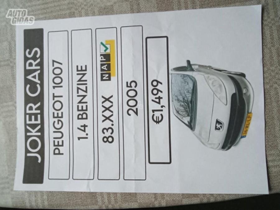 Серый Пежо 1007 2005 в Паланга, объемом двигателя 1.40 л и пробегом 90 тыс. км за 500 €, фото 7 на AUTOMOTO.COM.LV