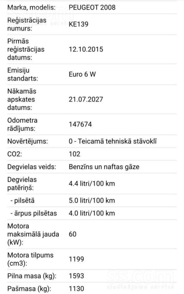 Черный Пежо 2008 2015 в Рига, объемом двигателя 1.20 л и пробегом 148 тыс. км за 5800 €, фото 9 на AUTOMOTO.COM.LV