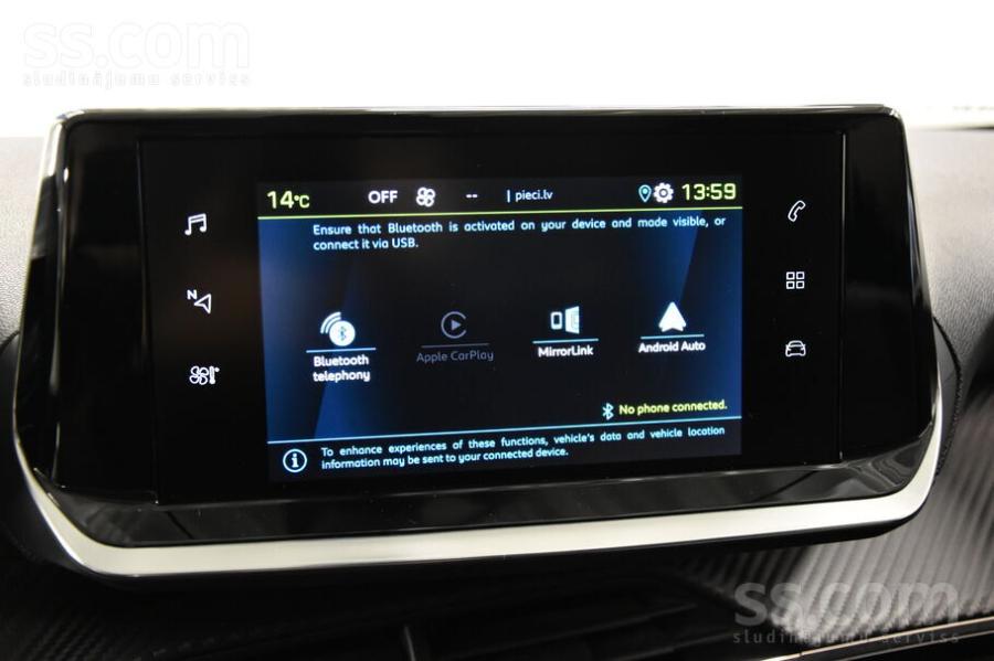 Black Peugeot 2008 2022 in Riga, with an engine capacity of 1.20 L and mileage of 56 thousand km for 20490 €, photo 19 on AUTOMOTO.COM.LV