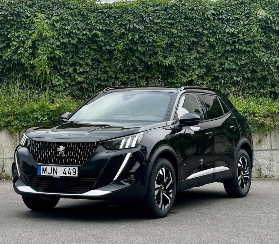 Black Peugeot 2008 2022 in Vilnius, with an engine capacity of 1.20 L and mileage of 59 thousand km for 18900 €, photo 1 on AUTOMOTO.COM.LV