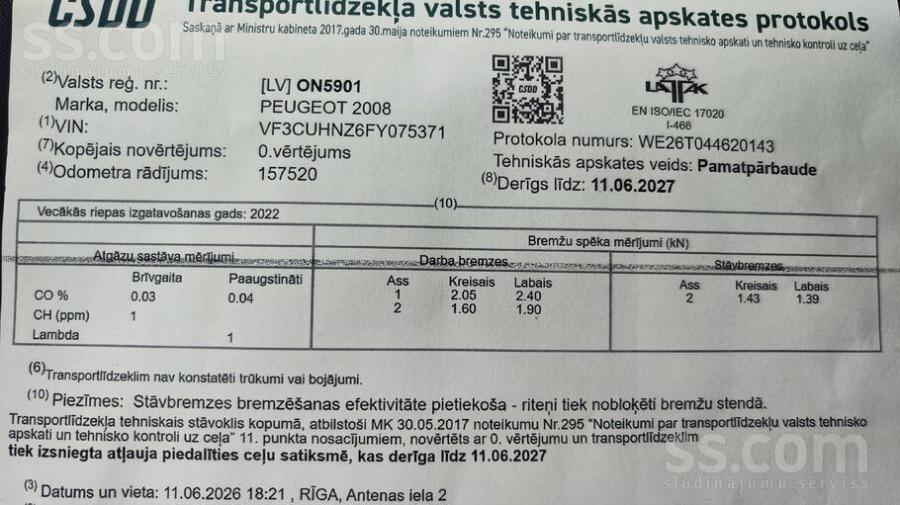 Pelēks Peugeot 2008 2015 Rīga, ar dzinēja tilpumu 1.20 L un nobraukumu 158 tūkst. km par 4500 €, foto 22 vietnē AUTOMOTO.COM.LV