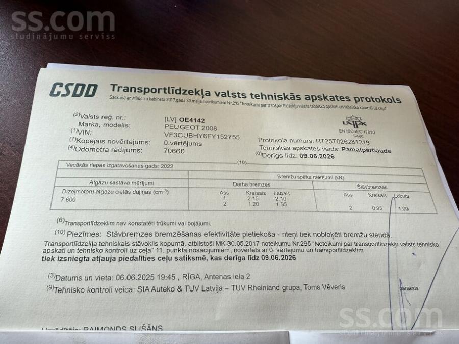Grey Peugeot 2008 2016 in Riga, with an engine capacity of 1.60 L and mileage of 70 thousand km for 6790 €, photo 34 on AUTOMOTO.COM.LV