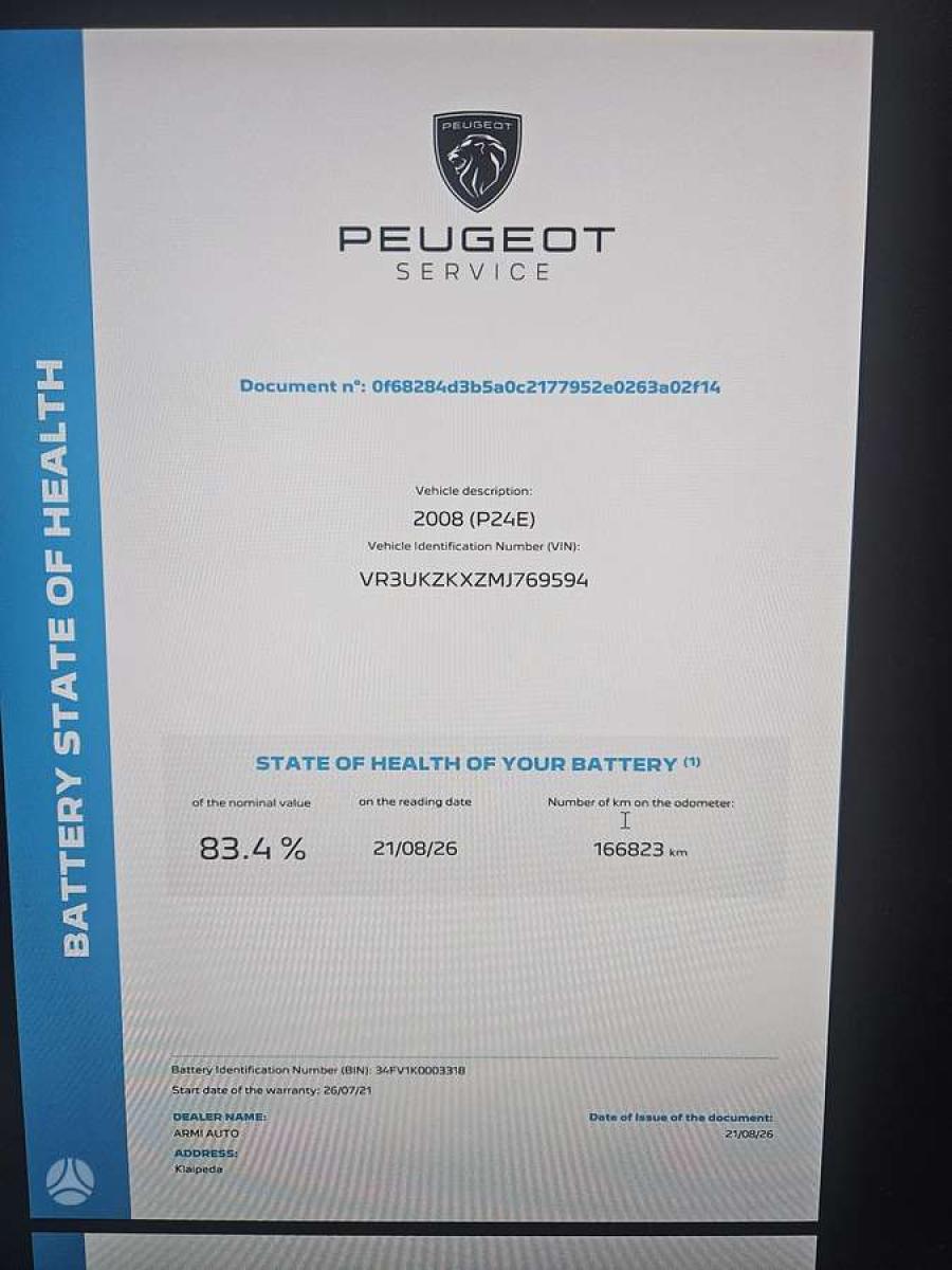 Pelēks Peugeot 2008 2021 Gargždai, ar dzinēja tilpumu 0.00 L un nobraukumu 165 tūkst. km par 12900 €, foto 10 vietnē AUTOMOTO.COM.LV