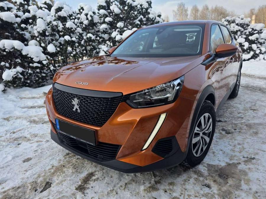 Orange Peugeot 2008 2021 in Utena, with an engine capacity of 1.20 L and mileage of 39 thousand km for 12900 €, photo 1 on AUTOMOTO.COM.LV