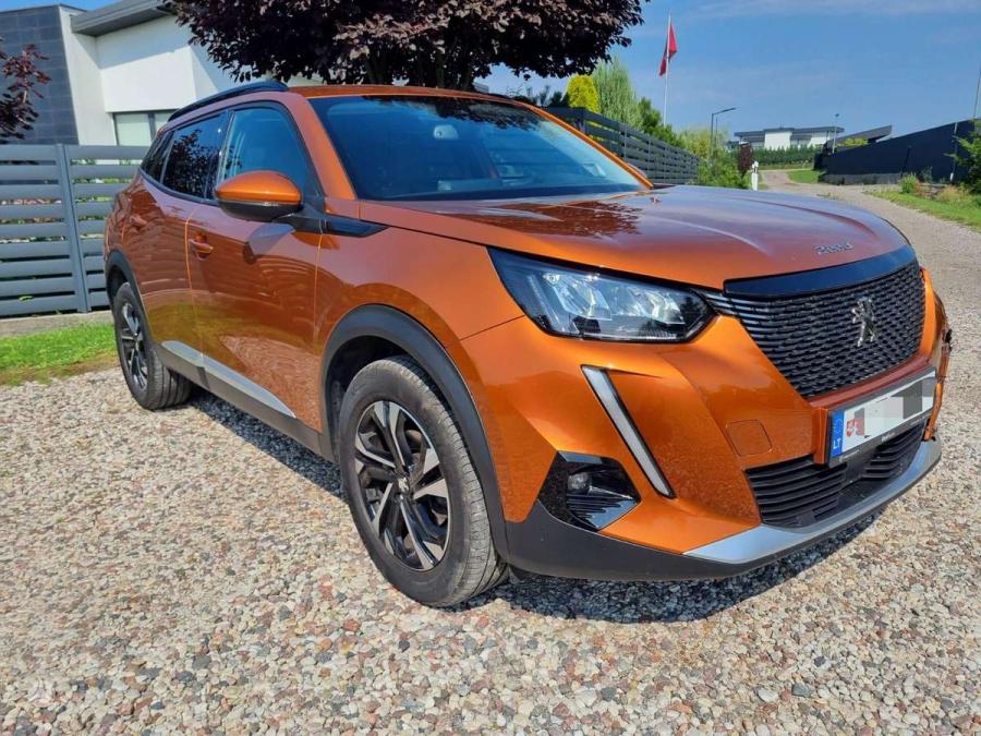 Orange Peugeot 2008 2021 in Alytus, with an engine capacity of 1.20 L and mileage of 59 thousand km for 9900 €, photo 1 on AUTOMOTO.COM.LV