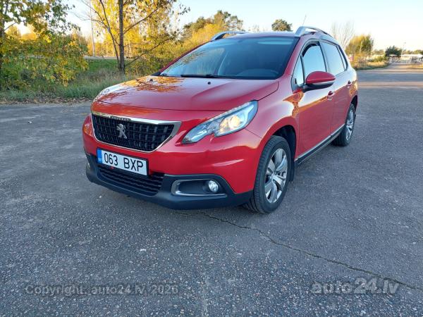 Sarkans Peugeot 2008 2018 Tallina, ar dzinēja tilpumu 1.20 L un nobraukumu 88 tūkst. km par 7700 €, foto  vietnē AUTOMOTO.COM.LV