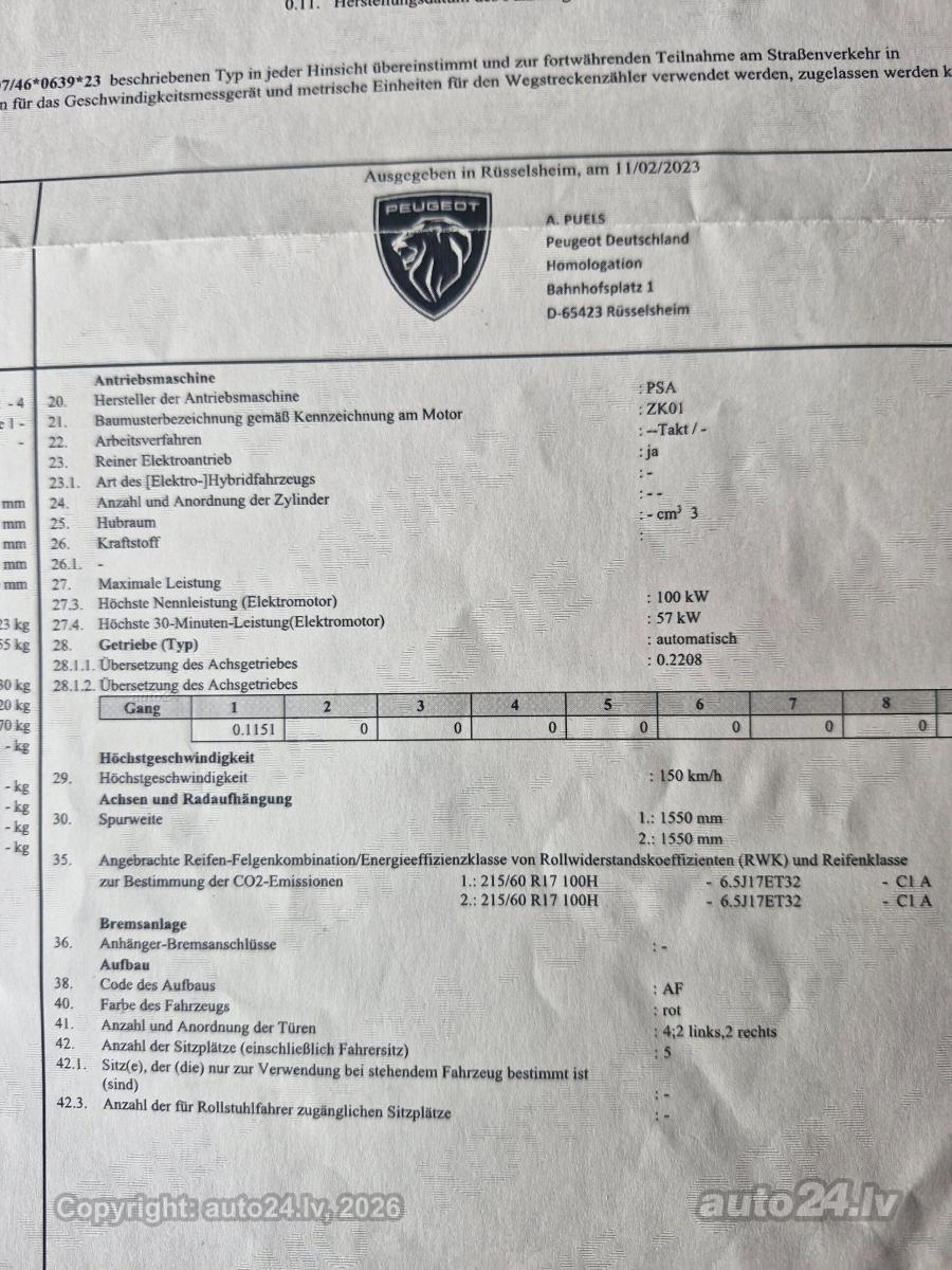 Пежо 2008 2023 в Вильянди, объемом двигателя 0.00 л и пробегом 75 тыс. км за 15900 €, фото 13 на AUTOMOTO.COM.LV
