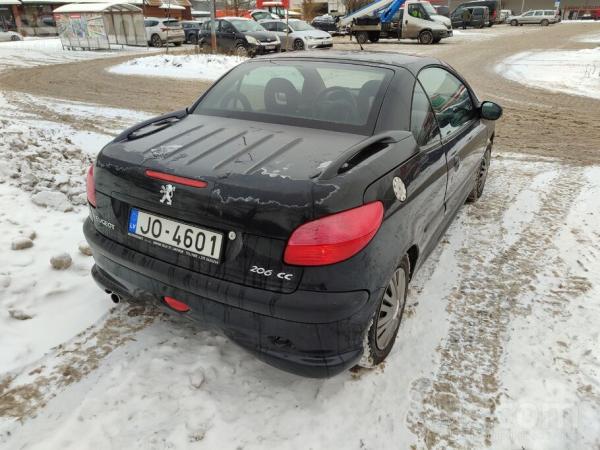 Black Peugeot 206 2002 in Riga, with an engine capacity of 1.60 L and mileage of 156 thousand km for 650 €, photo 4 on AUTOMOTO.COM.LV