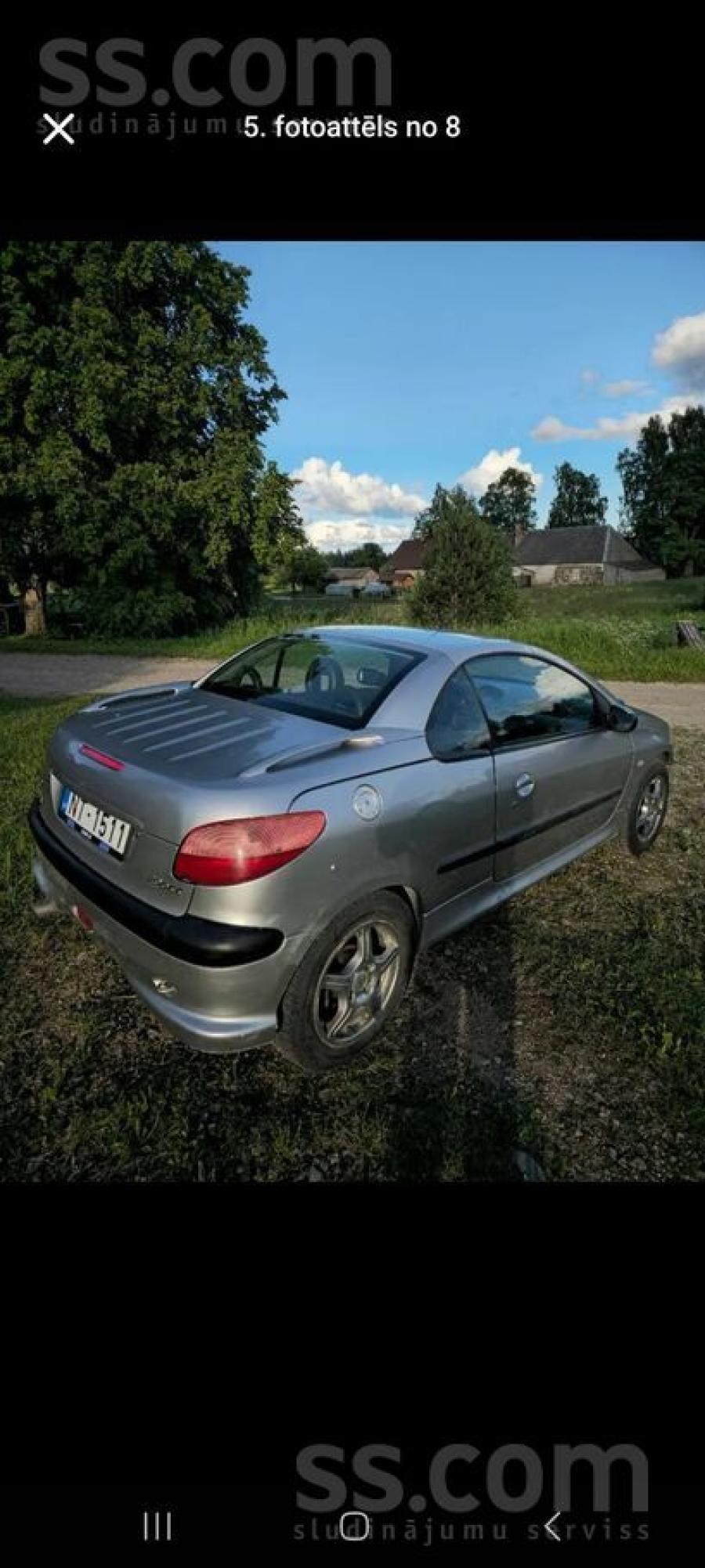 Pelēks Peugeot 206 2001 Alūksne, ar dzinēja tilpumu 2.00 L un nobraukumu 280 tūkst. km par 1550 €, foto 6 vietnē AUTOMOTO.COM.LV