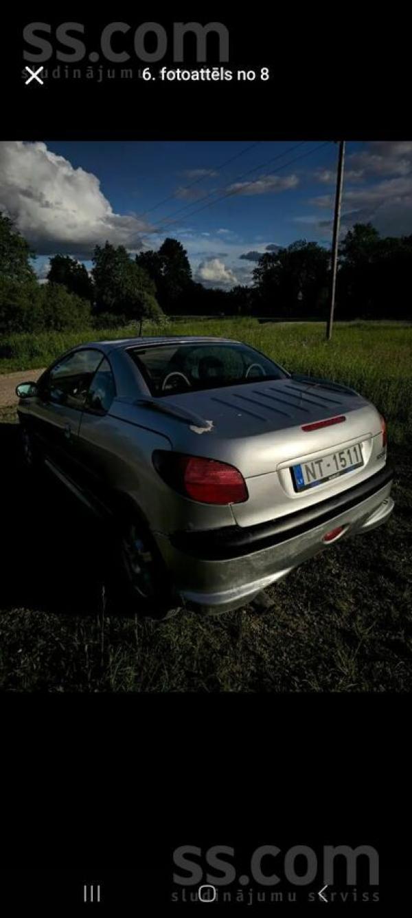 Grey Peugeot 206 2001 in Aluksne, with an engine capacity of 2.00 L and mileage of 280 thousand km for 1550 €, photo 6 on AUTOMOTO.COM.LV
