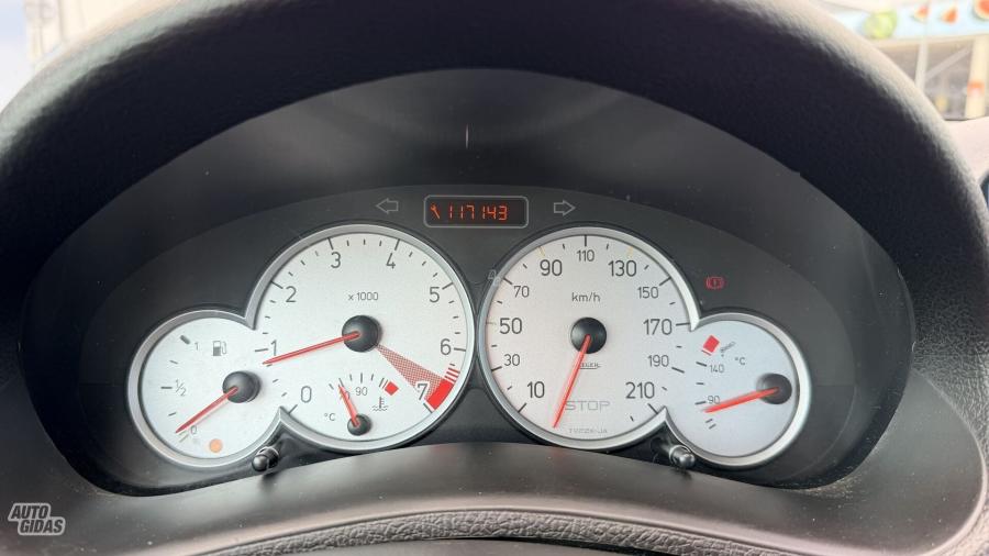 Grey Peugeot 206 2002 in Vilnius, with an engine capacity of 2.00 L and mileage of 117 thousand km for 1650 €, photo 14 on AUTOMOTO.COM.LV