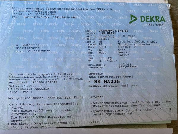 Синий Пежо 207 2007 в Мариямполе, объемом двигателя 1.36 л и пробегом 159 тыс. км за 2299 €, фото 8 на AUTOMOTO.COM.LV
