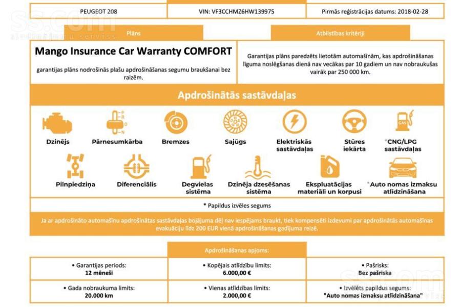 Oranžs Peugeot 208 2018 Rīga, ar dzinēja tilpumu 1.20 L un nobraukumu 103 tūkst. km par 5900 €, foto 35 vietnē AUTOMOTO.COM.LV