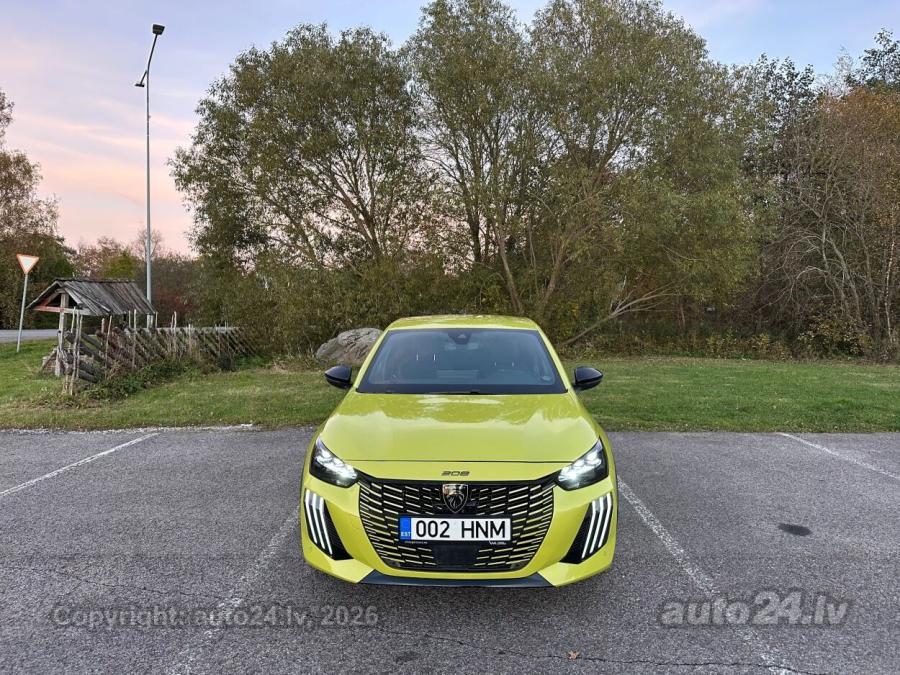 Yellow Peugeot 208 2024 in Tallinn, with an engine capacity of 1.20 L and mileage of 32 thousand km for 25000 €, photo 1 on AUTOMOTO.COM.LV