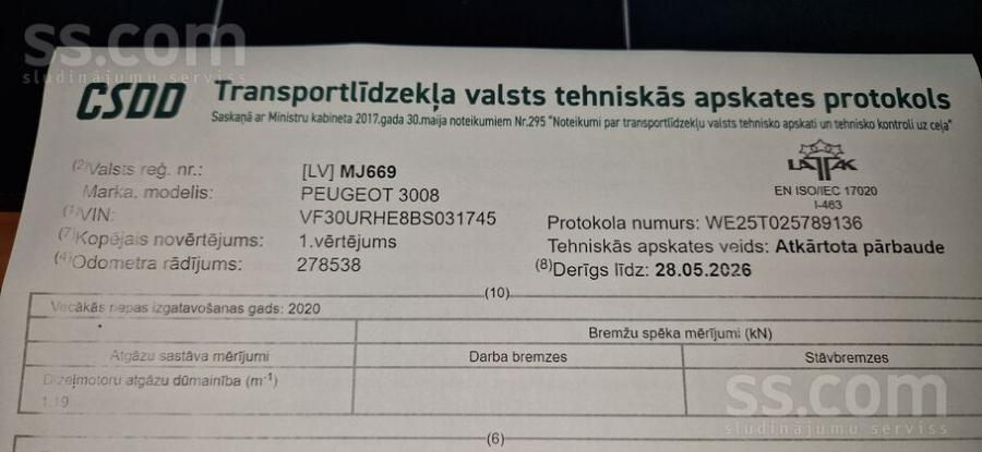 Черный Пежо 3008 2012 в Даугавпилс, объемом двигателя 2.00 л и пробегом 278 тыс. км за 4550 €, фото 32 на AUTOMOTO.COM.LV