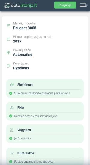 Melns Peugeot 3008 2017 Tauragė, ar dzinēja tilpumu 2.00 L un nobraukumu 254 tūkst. km par 13400 €, foto 50 vietnē AUTOMOTO.COM.LV