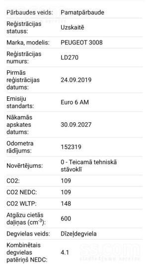 Melns Peugeot 3008 2019 Valmiera, ar dzinēja tilpumu 1.50 L un nobraukumu 166 tūkst. km par 13400 €, foto 14 vietnē AUTOMOTO.COM.LV