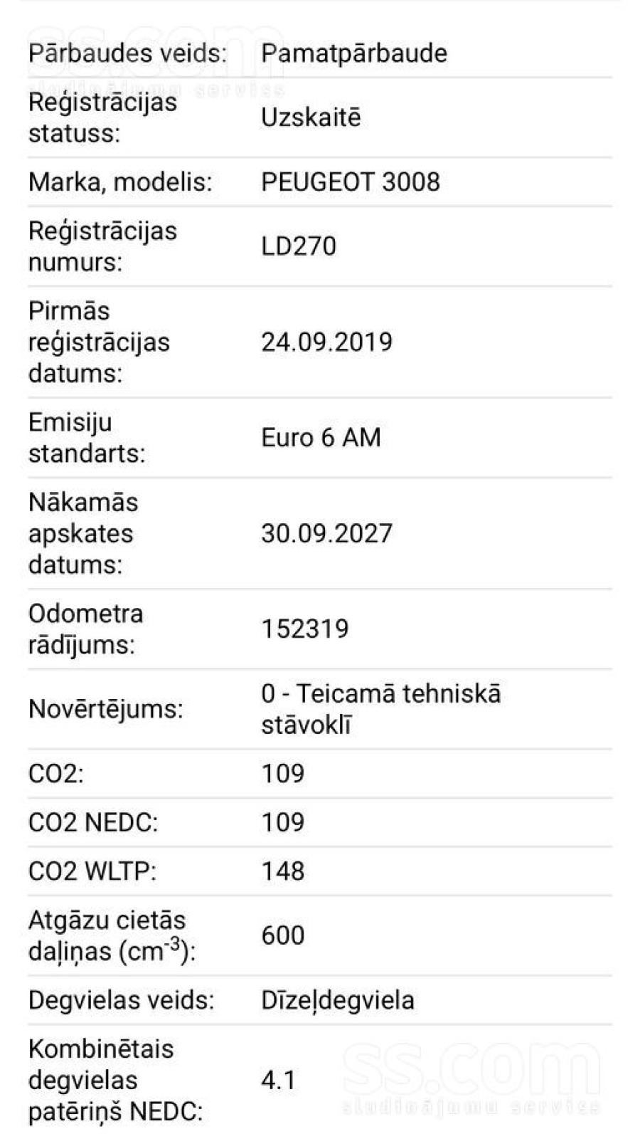 Melns Peugeot 3008 2019 Valmiera, ar dzinēja tilpumu 1.50 L un nobraukumu 166 tūkst. km par 13400 €, foto 14 vietnē AUTOMOTO.COM.LV