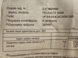 Синий Пежо 3008 2013 в Рига, объемом двигателя 2.00 л и пробегом 270 тыс. км за 5250 €, фото 13 на AUTOMOTO.COM.LV