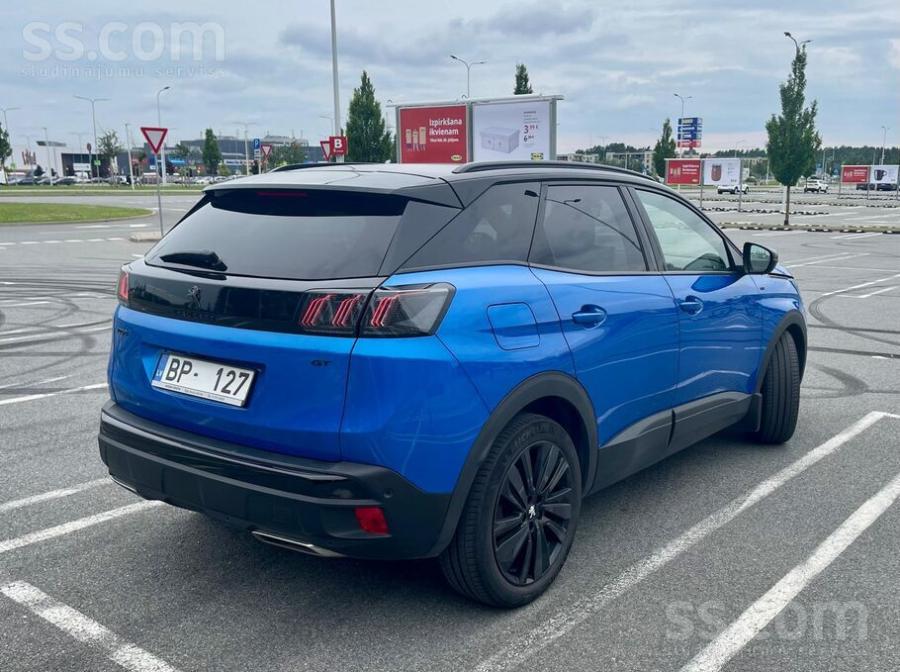 Blue Peugeot 3008 2022 in Riga, with an engine capacity of 1.50 L and mileage of 69 thousand km for 23960 €, photo 3 on AUTOMOTO.COM.LV