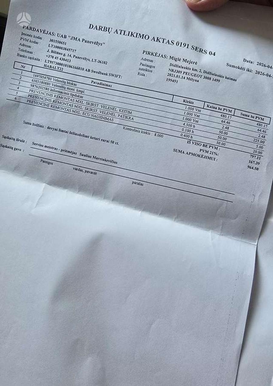Зеленый Пежо 3008 2021 в Паневежис, объемом двигателя 1.50 л и пробегом 206 тыс. км за 16300 €, фото 21 на AUTOMOTO.COM.LV
