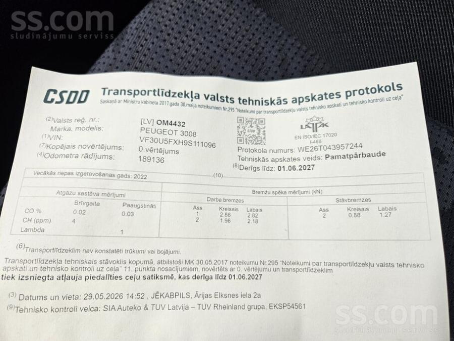 Pelēks Peugeot 3008 2009 Jēkabpils, ar dzinēja tilpumu 1.60 L un nobraukumu 190 tūkst. km par 4890 €, foto 34 vietnē AUTOMOTO.COM.LV