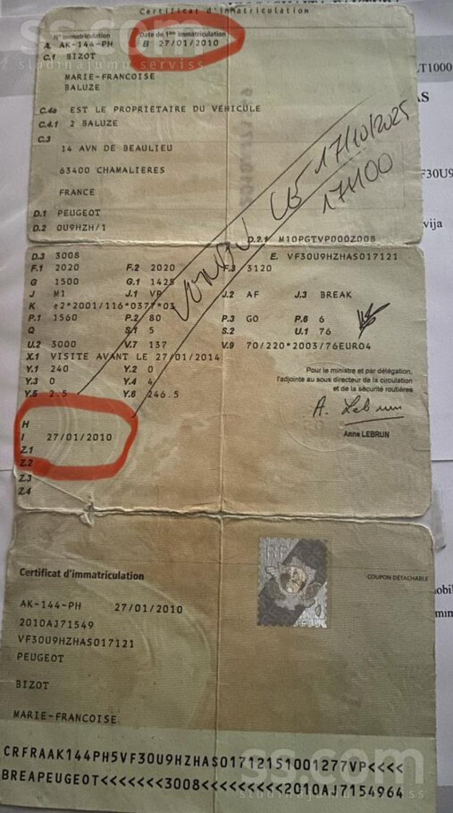 Серый Пежо 3008 2010 в Елгава, объемом двигателя 1.60 л и пробегом 188 тыс. км за 4450 €, фото 21 на AUTOMOTO.COM.LV