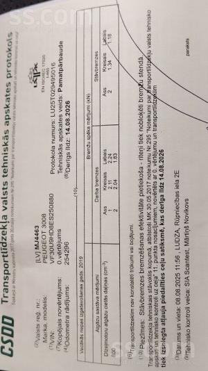 Pelēks Peugeot 3008 2015 Rēzekne, ar dzinēja tilpumu 1.60 L un nobraukumu 254 tūkst. km par 5300 €, foto 7 vietnē AUTOMOTO.COM.LV