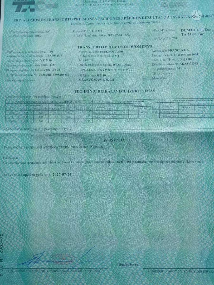Пежо 3008 2010 в Ретавас, объемом двигателя 2.00 л и пробегом 382 тыс. км за 3500 €, фото 10 на AUTOMOTO.COM.LV