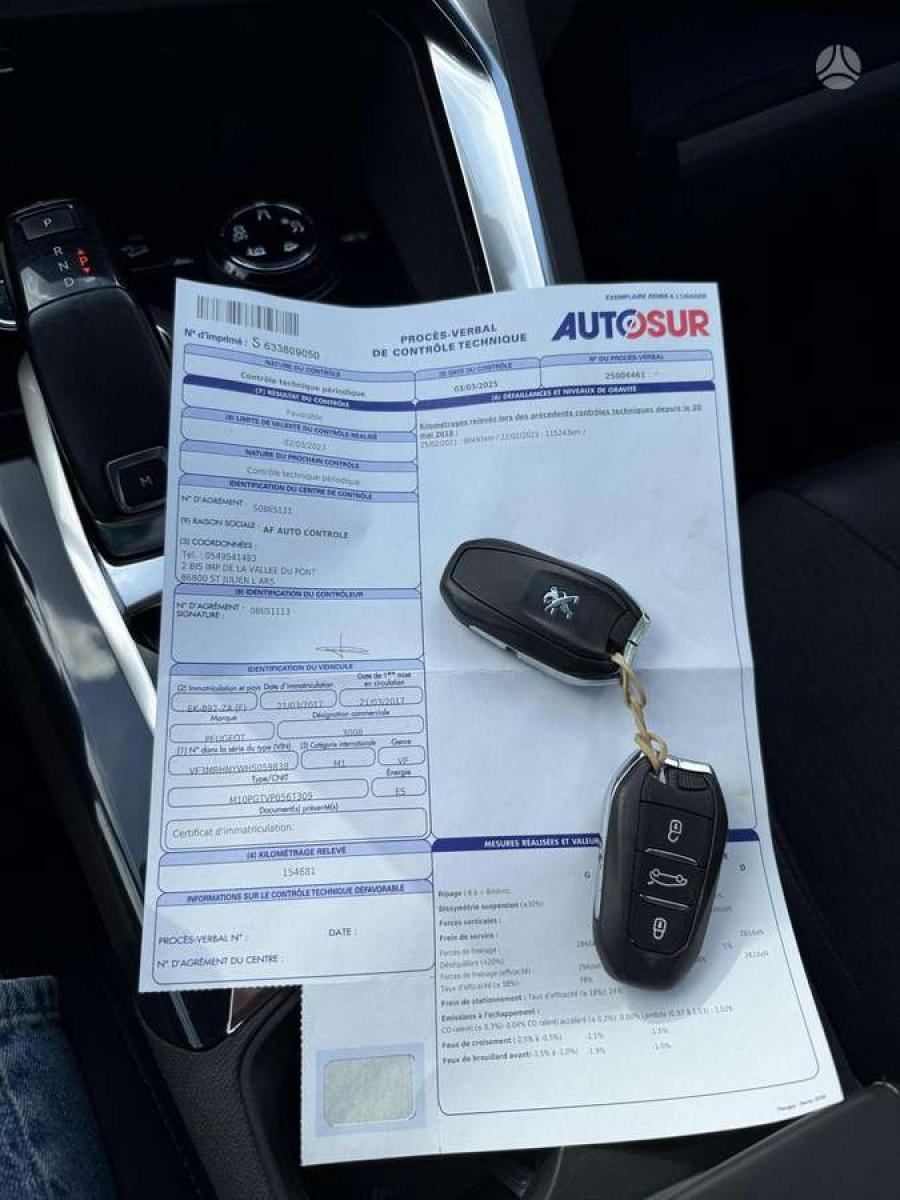Sarkans Peugeot 3008 2017 Tauragė, ar dzinēja tilpumu 1.20 L un nobraukumu 155 tūkst. km par 10500 €, foto 14 vietnē AUTOMOTO.COM.LV