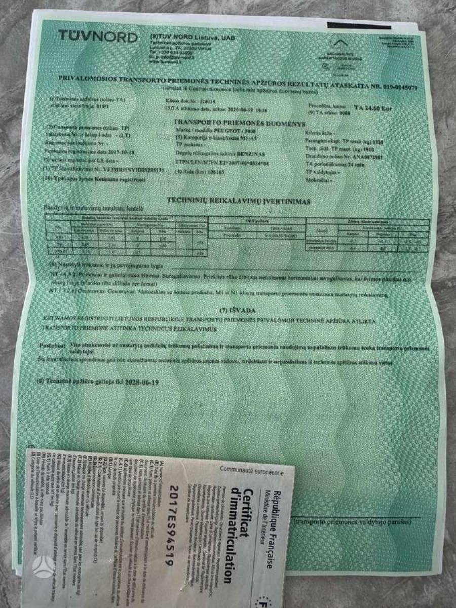 Белый Пежо 3008 2017 в Вильнюс, объемом двигателя 1.20 л и пробегом 107 тыс. км за 9350 €, фото 36 на AUTOMOTO.COM.LV