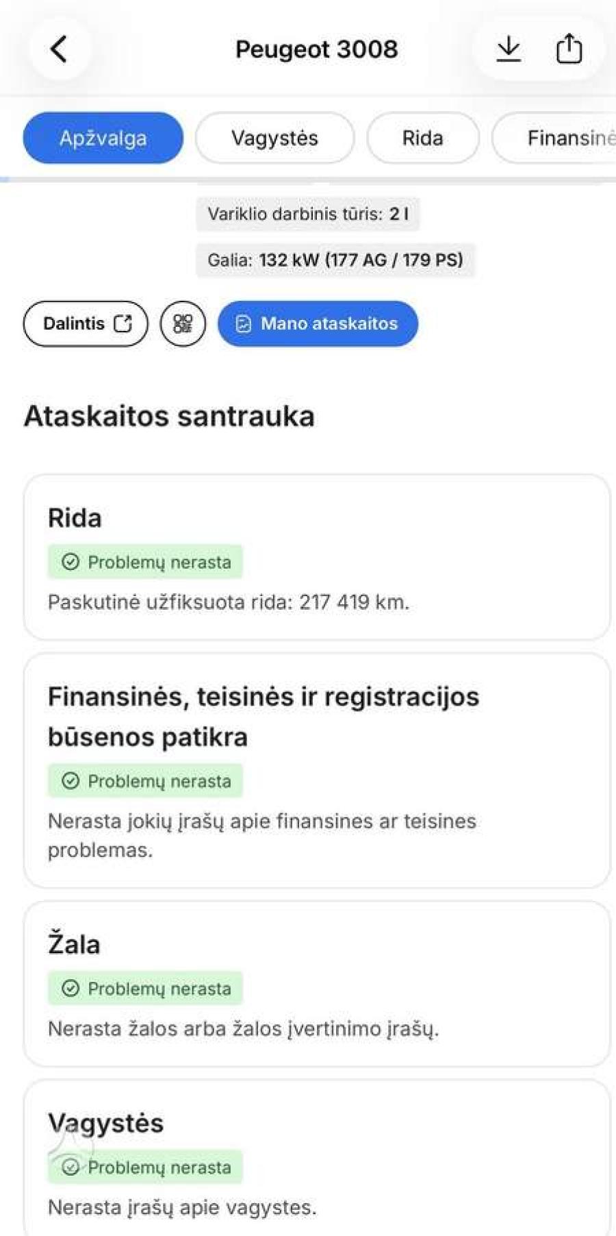 Белый Пежо 3008 2018 в Таураге, объемом двигателя 2.00 л и пробегом 228 тыс. км за 14800 €, фото 61 на AUTOMOTO.COM.LV