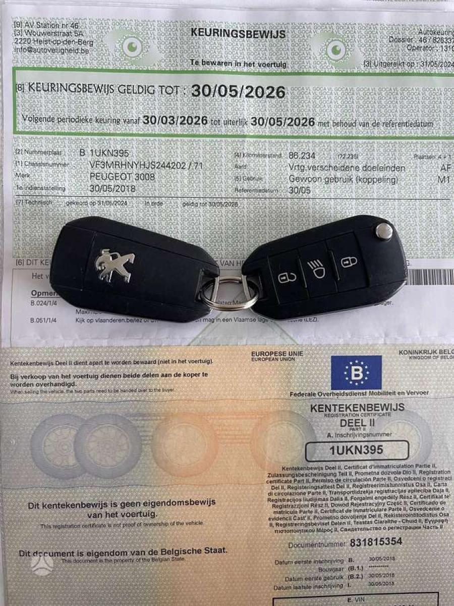Balts Peugeot 3008 2018 Kauņa, ar dzinēja tilpumu 1.20 L un nobraukumu 100 tūkst. km par 9600 €, foto 16 vietnē AUTOMOTO.COM.LV