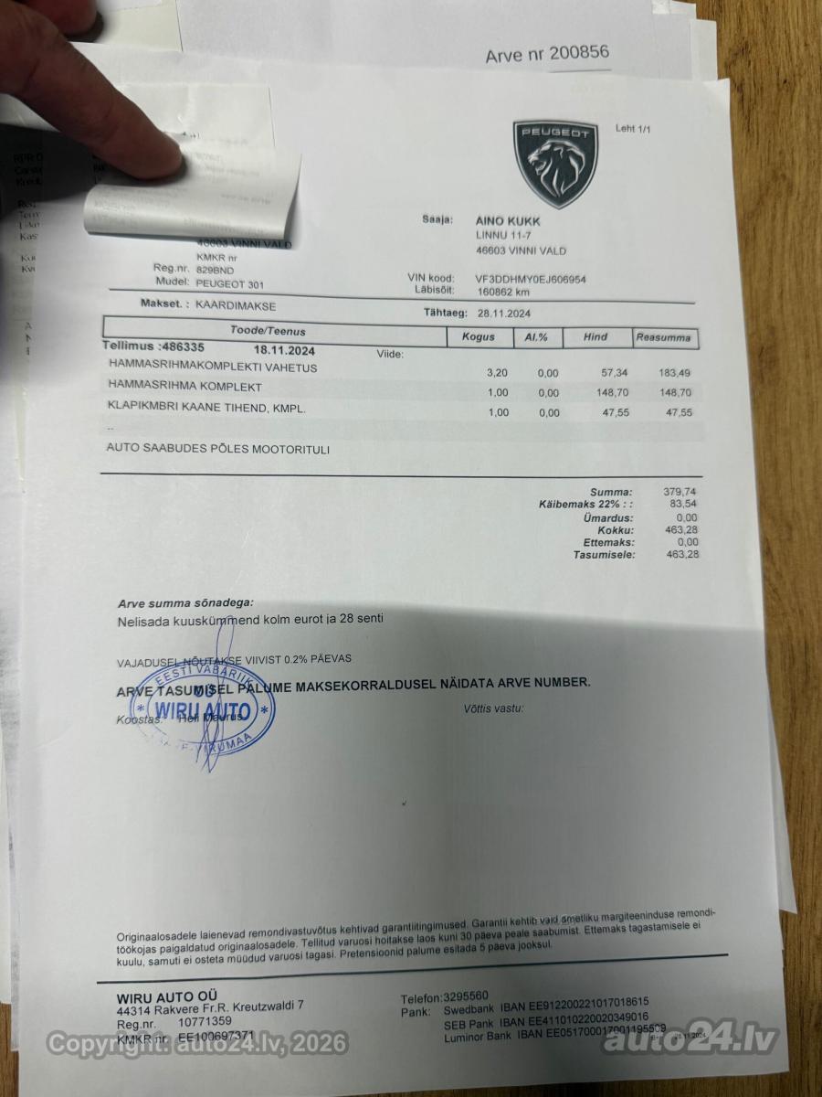 Серый Пежо 301 2015 в Тарту, объемом двигателя 1.20 л и пробегом 187 тыс. км за 2990 €, фото 17 на AUTOMOTO.COM.LV