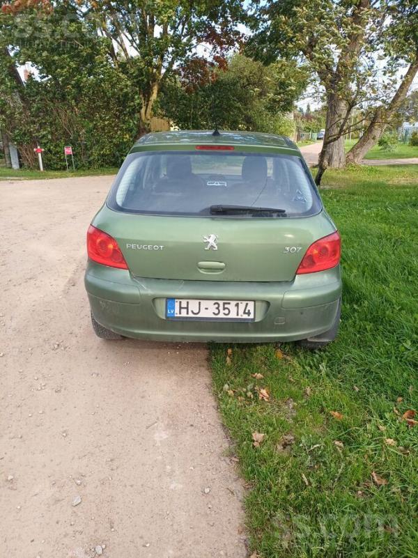 Green Peugeot 307 2006 in Jelgava, with an engine capacity of 1.60 L and mileage of 190 thousand km for 900 €, photo 7 on AUTOMOTO.COM.LV