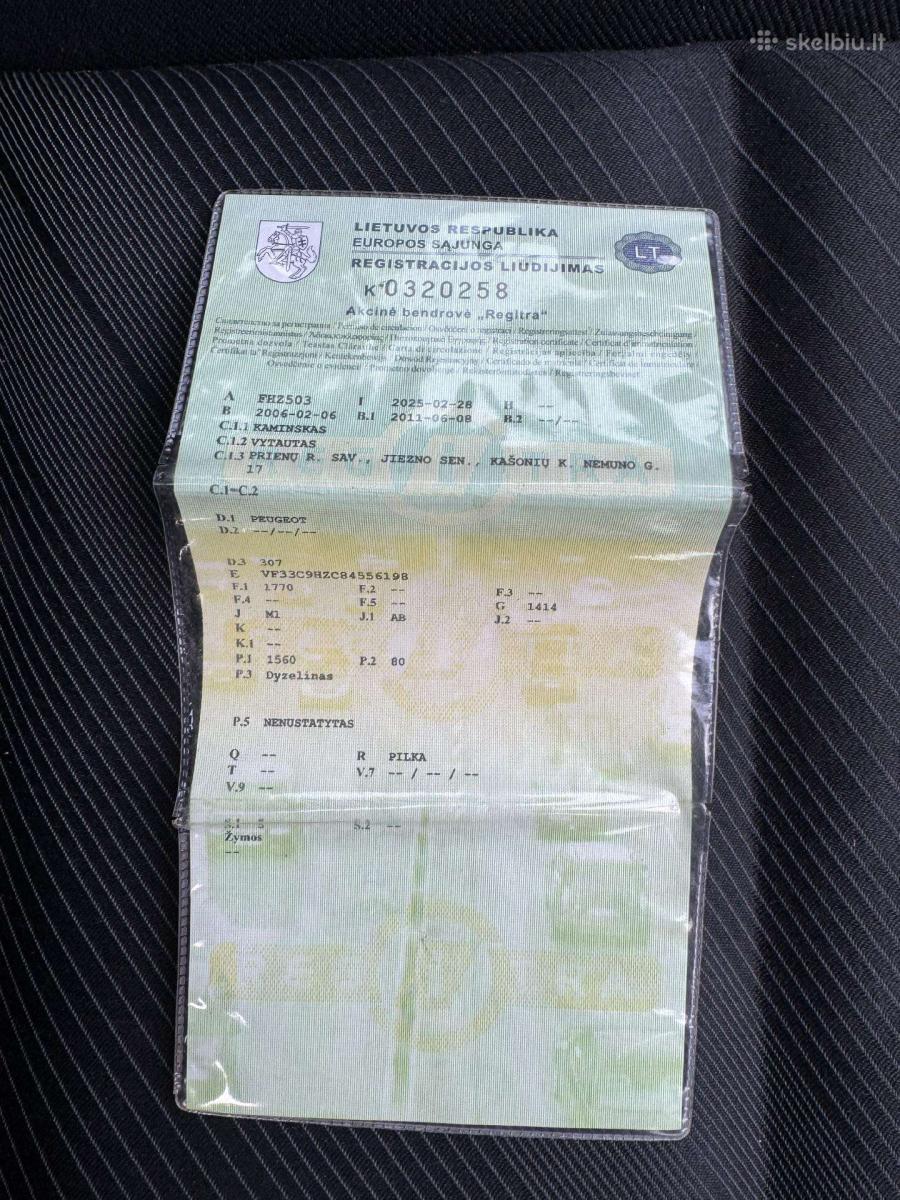 Серый Пежо 307 2006 в Казлу-Руда, объемом двигателя 1.60 л и пробегом 188 тыс. км за 999 €, фото 25 на AUTOMOTO.COM.LV