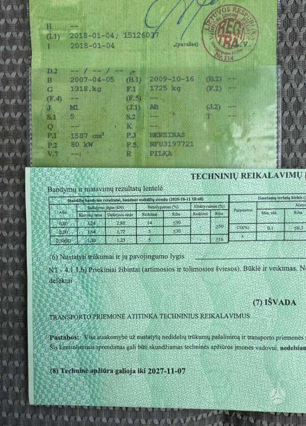 Pelēks Peugeot 307 2007 Viļņa, ar dzinēja tilpumu 1.59 L un nobraukumu 156 tūkst. km par 1950 €, foto 8 vietnē AUTOMOTO.COM.LV