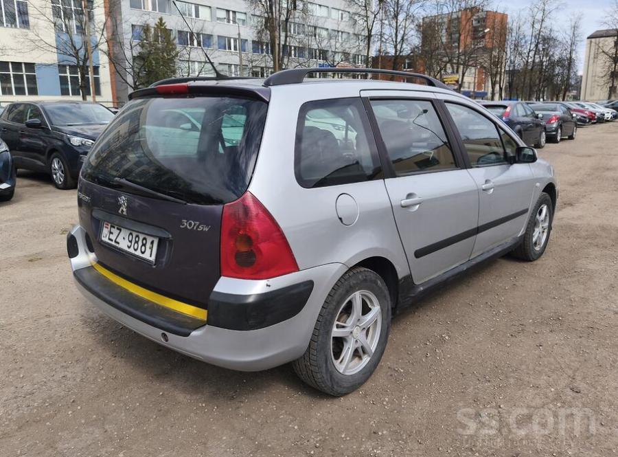 Серый Пежо 307 2003 в Елгава, объемом двигателя 1.60 л и пробегом 0 тыс. км за 1190 €, фото 4 на AUTOMOTO.COM.LV
