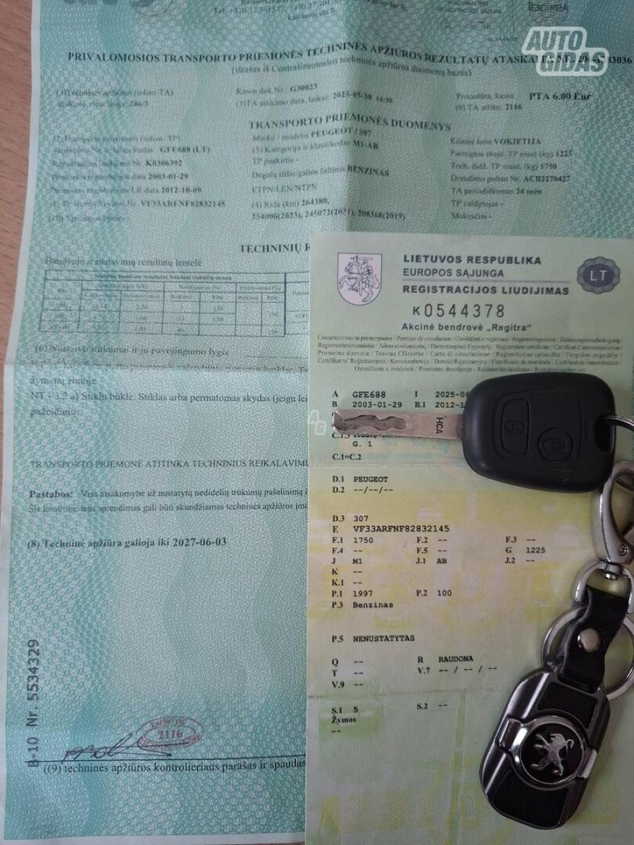 Peugeot 307 2003 Elektrėnai, ar dzinēja tilpumu 2.00 L un nobraukumu 271 tūkst. km par 860 €, foto 3 vietnē AUTOMOTO.COM.LV
