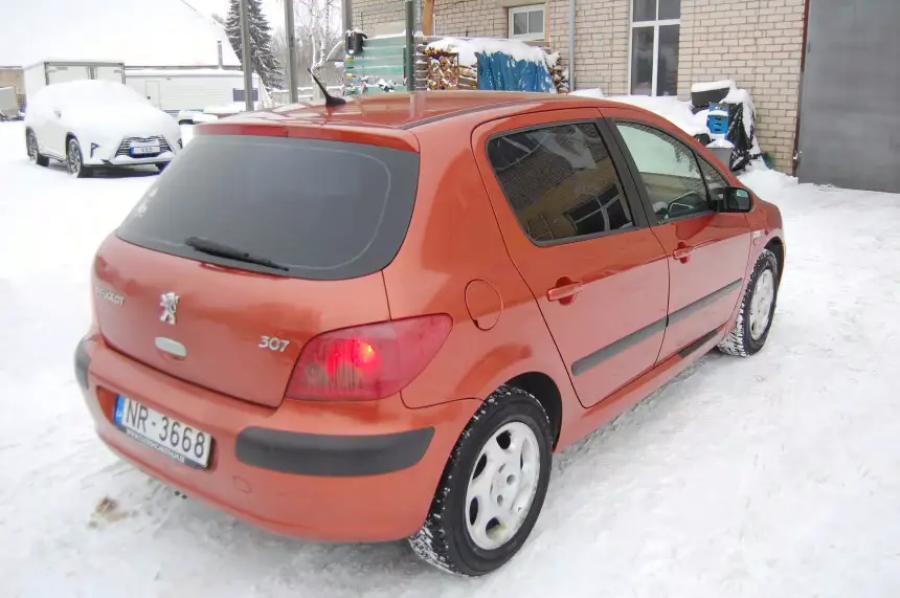 Oranžs Peugeot 307 2002 Jēkabpils, ar dzinēja tilpumu 1.60 L un nobraukumu 300 tūkst. km par 1300 €, foto 7 vietnē AUTOMOTO.COM.LV