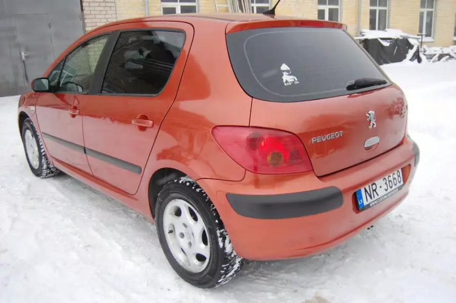 Oranžs Peugeot 307 2002 Jēkabpils, ar dzinēja tilpumu 1.60 L un nobraukumu 300 tūkst. km par 1300 €, foto 9 vietnē AUTOMOTO.COM.LV