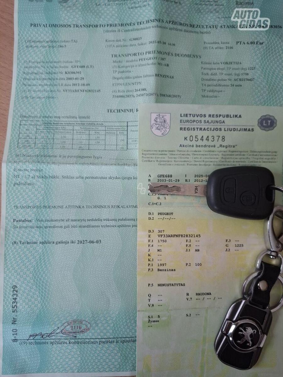 Sarkans Peugeot 307 2003 Elektrėnai, ar dzinēja tilpumu 2.00 L un nobraukumu 271 tūkst. km par 780 €, foto 3 vietnē AUTOMOTO.COM.LV