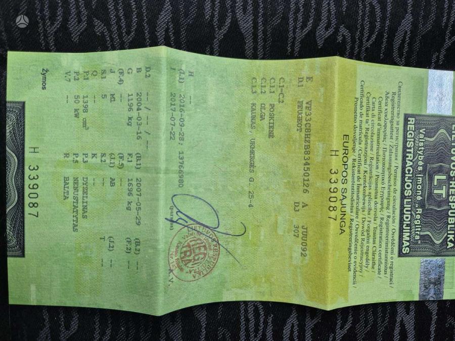 Balts Peugeot 307 2004 Kauņa, ar dzinēja tilpumu 1.40 L un nobraukumu 312 tūkst. km par 550 €, foto 13 vietnē AUTOMOTO.COM.LV