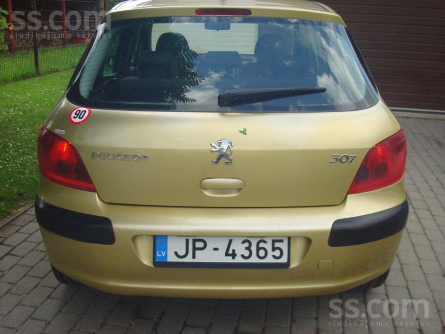 Dzeltens Peugeot 307 2003 Cēsis, ar dzinēja tilpumu 1.60 L un nobraukumu 178 tūkst. km par 990 €, foto 4 vietnē AUTOMOTO.COM.LV